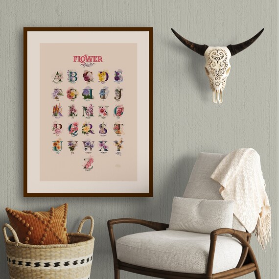 Floral Alphabet Poster at Mary Langan blog