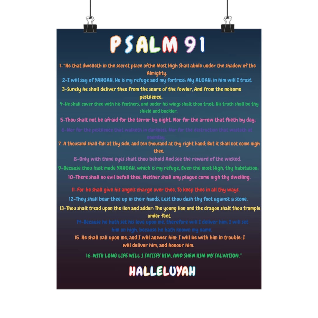 Matte Vertical Posters, Psalm 91, Children, Bible Scripture, Wall Art ...