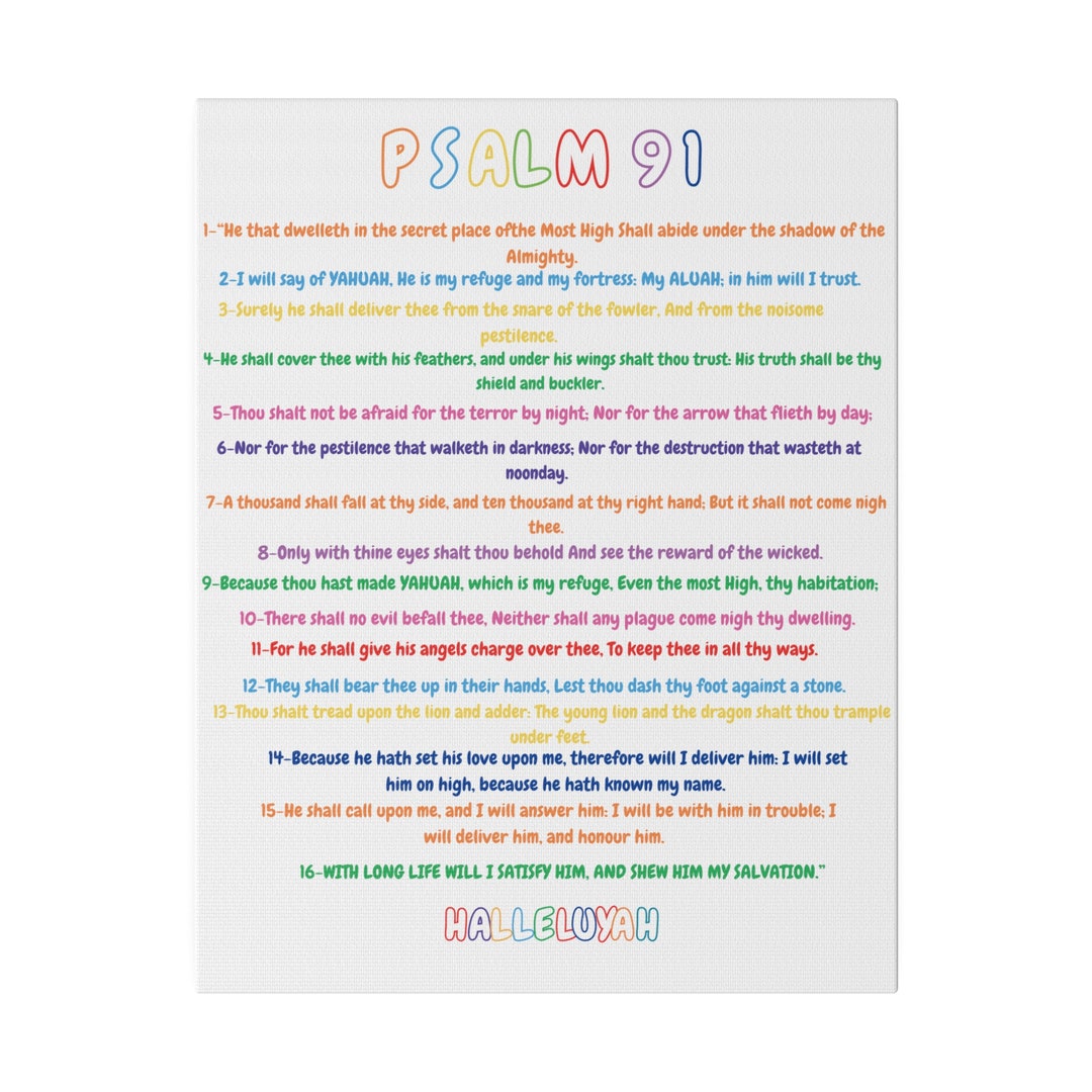 Matte Canvas, Psalm 91, Children, Bible Scripture, Wall Art, Home Decor ...