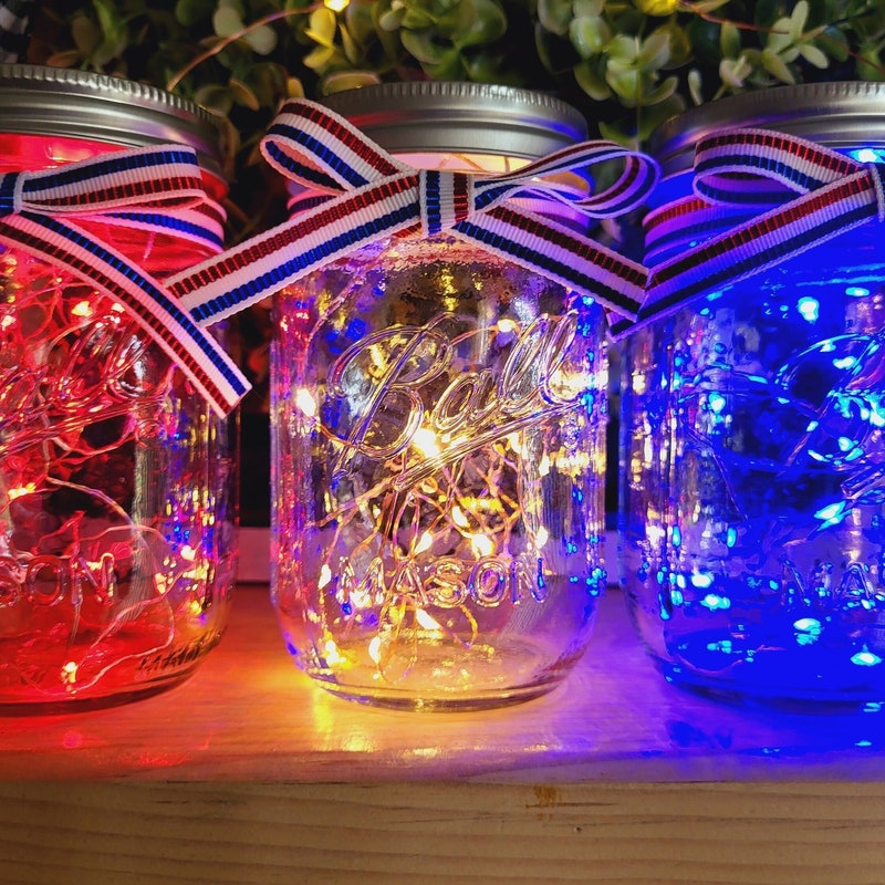 Lighted Mason Jars - Etsy
