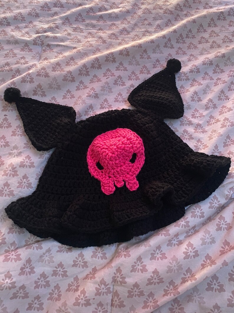 Crochet Kuromi Bucket Hat - Etsy