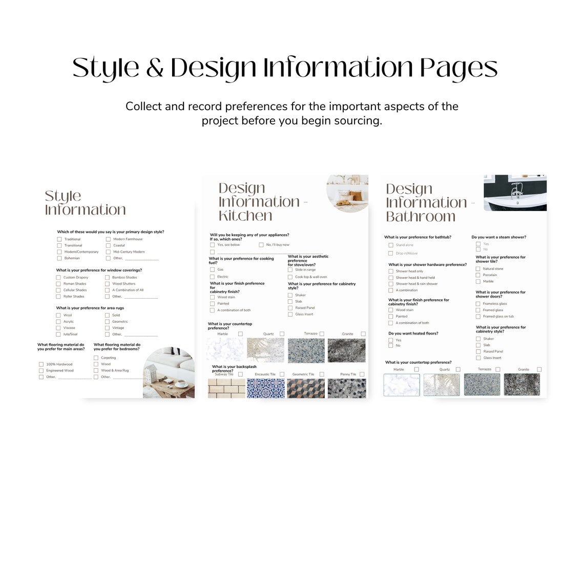 Interior Design Client Questionnaire Fully Editable Canva - Etsy