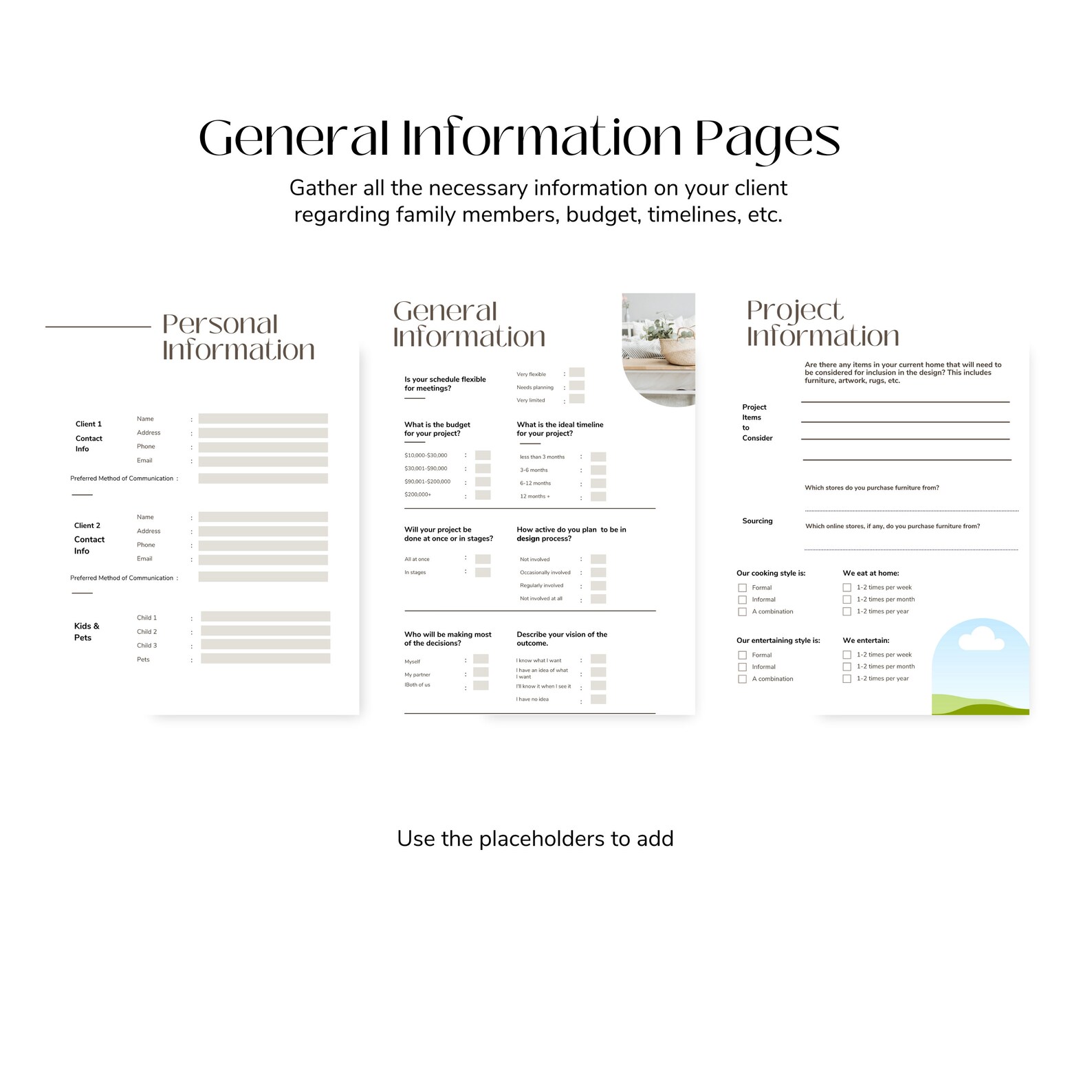 Interior Design Client Questionnaire Fully Editable Canva - Etsy