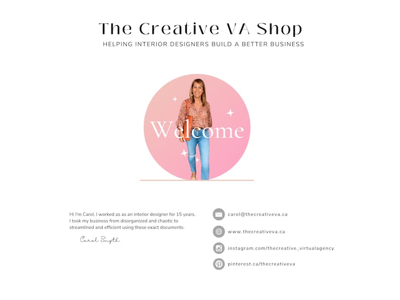 Interior Design Welcome Package Welcome Packet Canva - Etsy