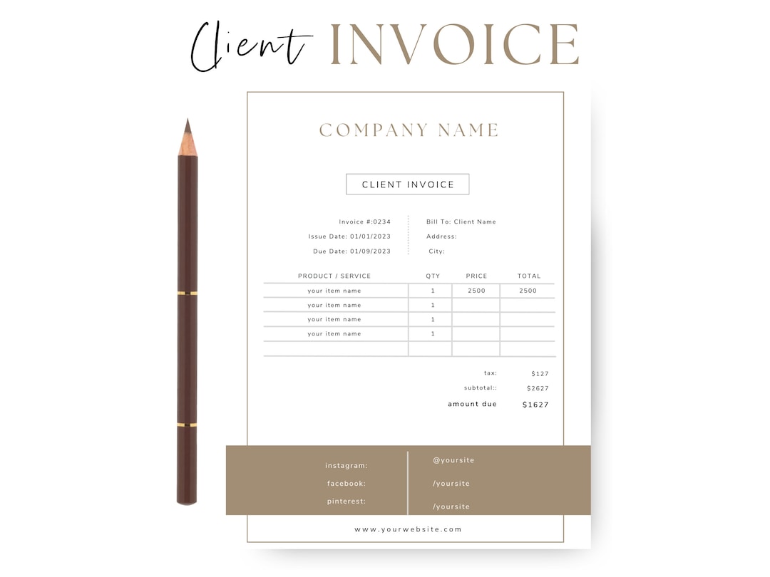 Interior Design Client Invoice - Canva Template - Interior Design ...