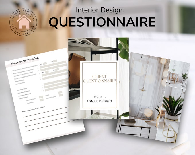 Client Questionnaire & Booklet Layout for Interior Design Word Docx ...
