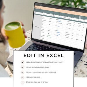 Interior Design Project Tracker - Project Management- Excel Template ...