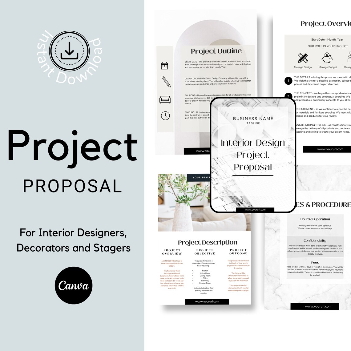 Client Project Proposal Fully Editable Canva Template - Etsy