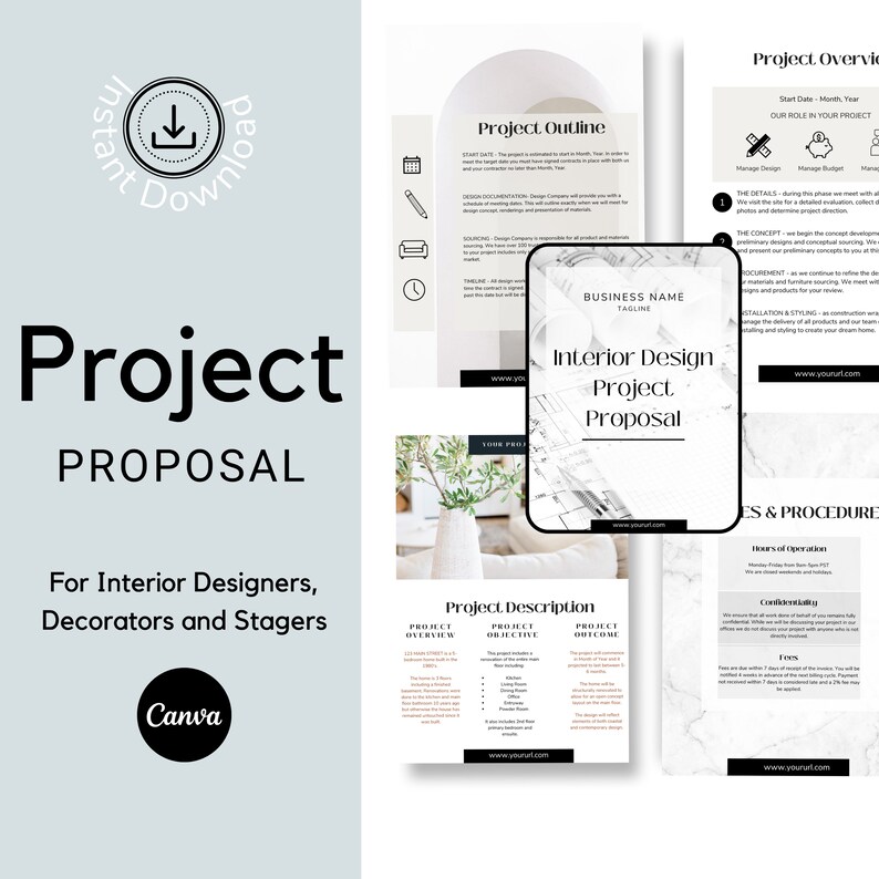 Client Project Proposal Fully Editable Canva Template - Etsy