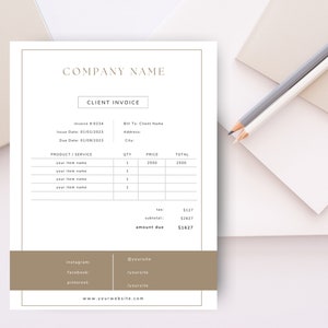 Interior Design Client Invoice - Canva Template - Interior Design ...