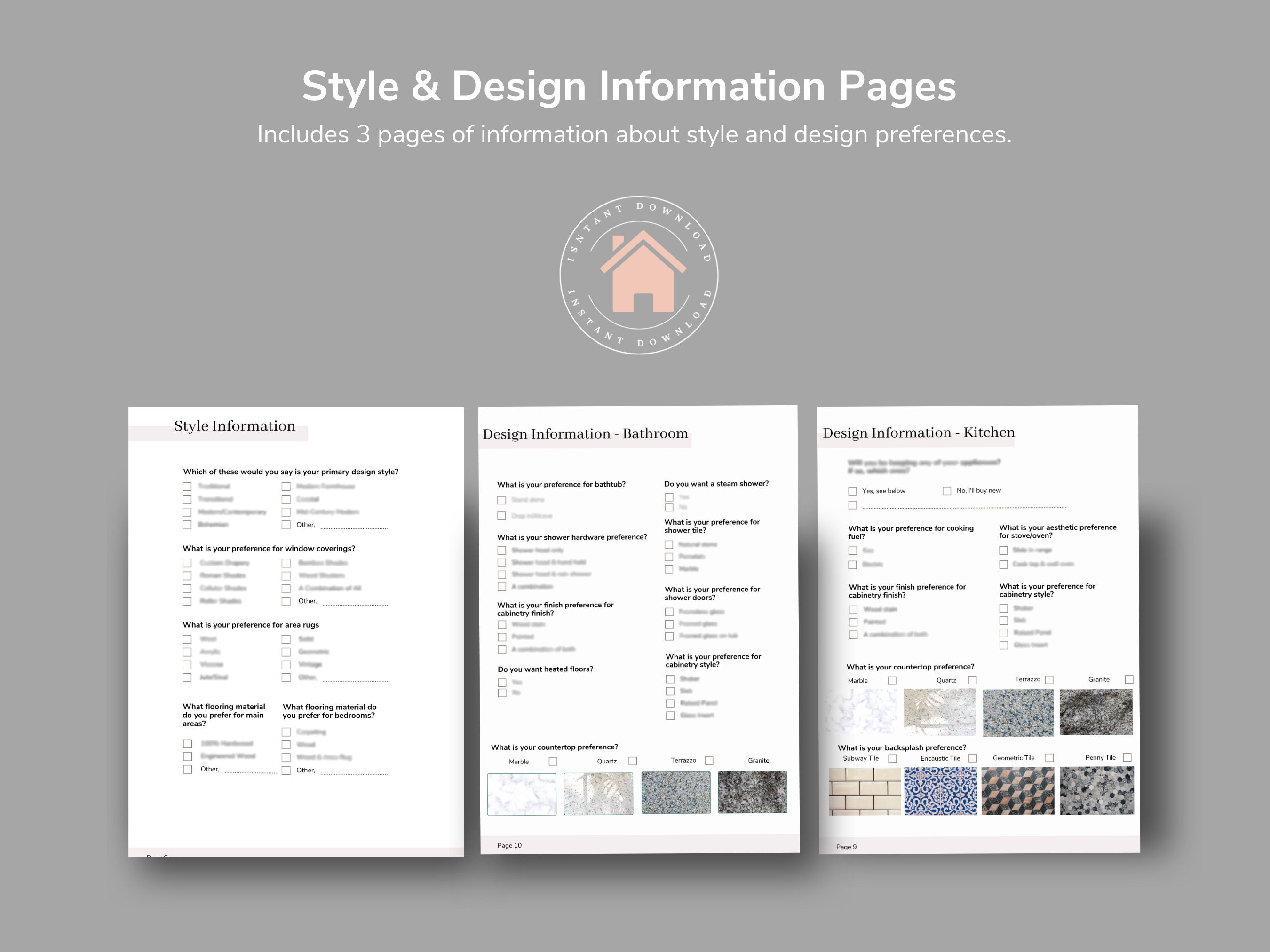 Interior Design Client Questionnaire - Fully Editable - Canva Template ...