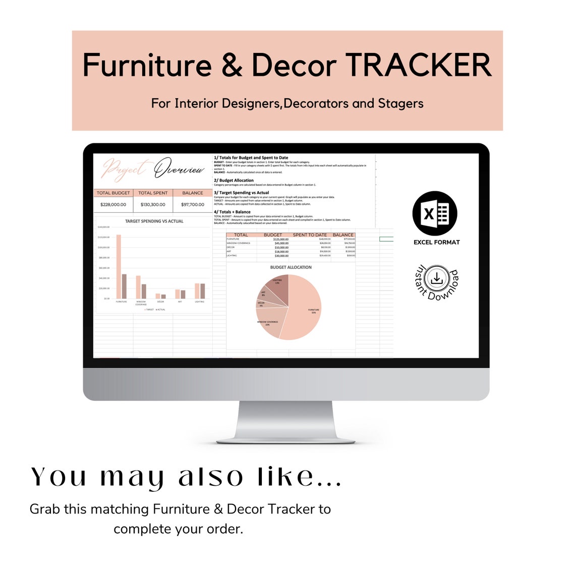 Interior Design Project Tracker Project Management Excel - Etsy