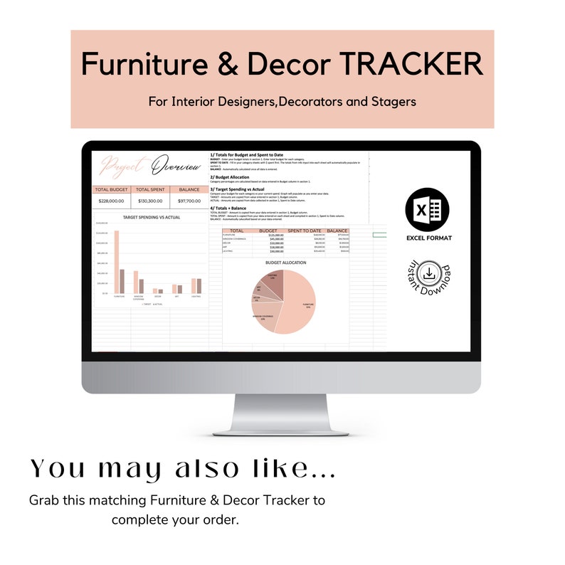 Interior Design Project Tracker Project Management Excel - Etsy