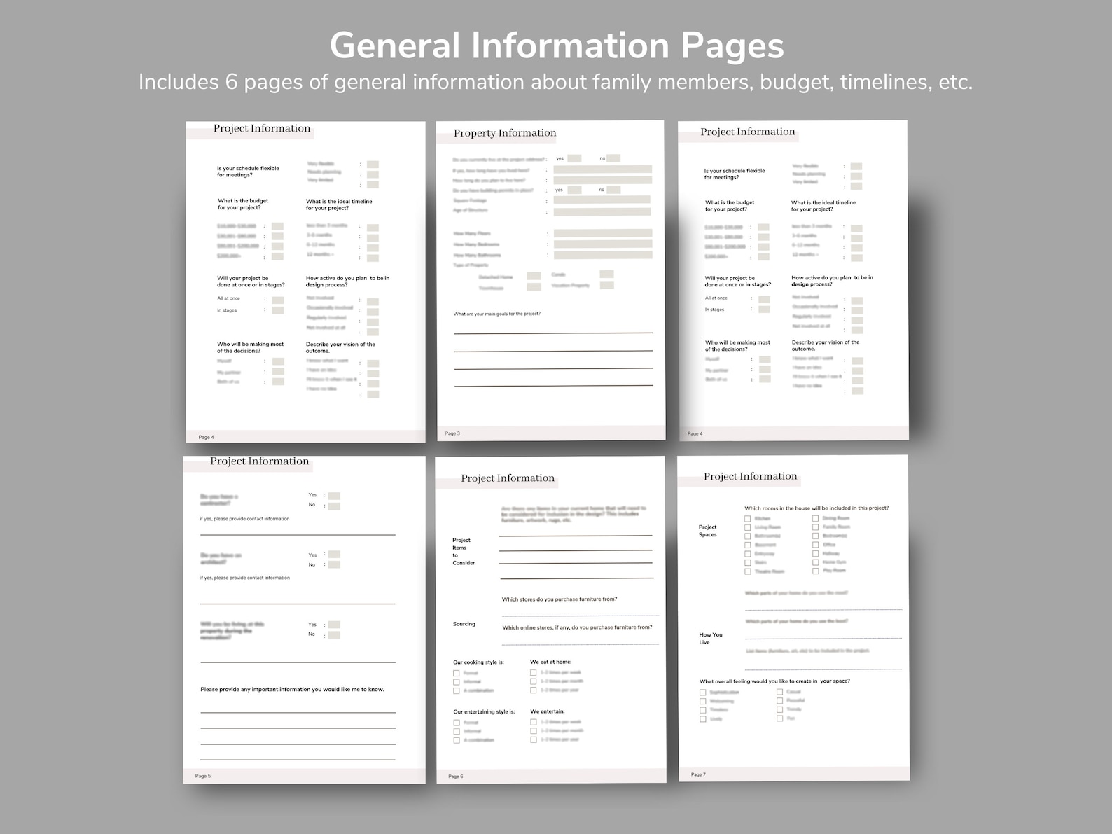 Interior Design Client Questionnaire - Fully Editable - Canva Template ...