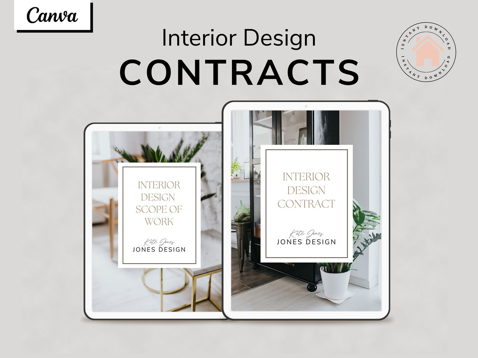Interior Design Contract Template - Fully Editable - Canva Template ...