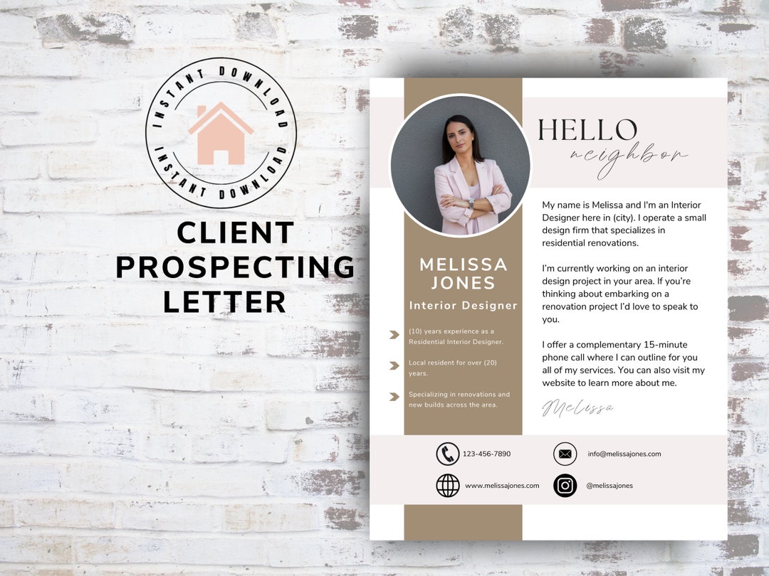 Client Prospecting Letter / Interior Design Introduction Letter ...
