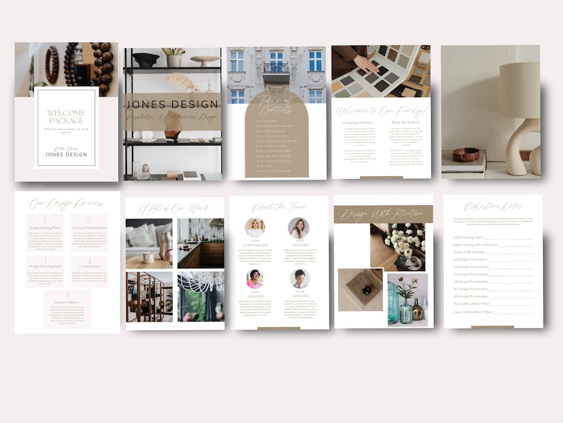 Interior Design Welcome Package - Welcome Packet - Canva Template ...