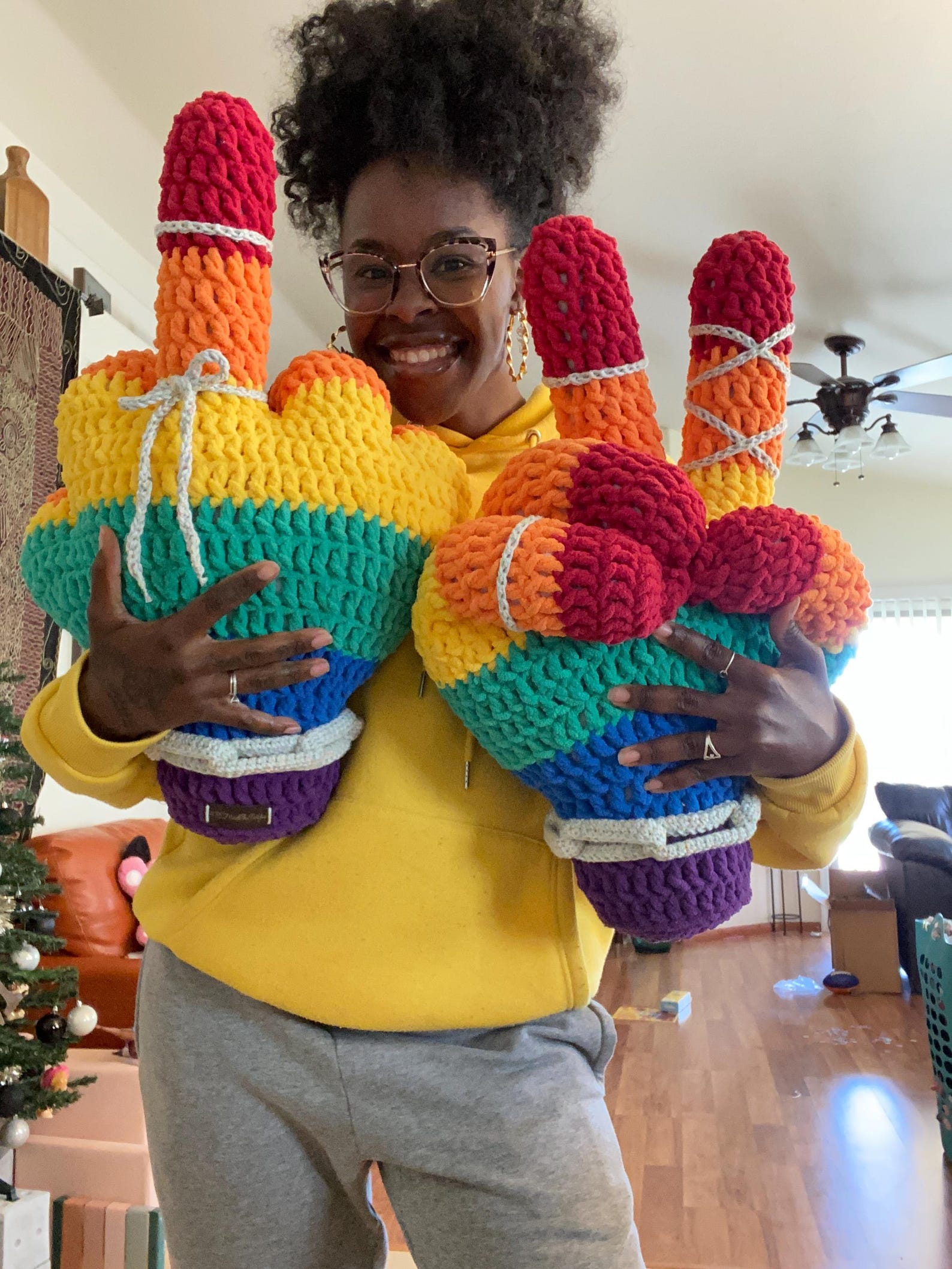Crochet Decorative Hand Pillow - Etsy