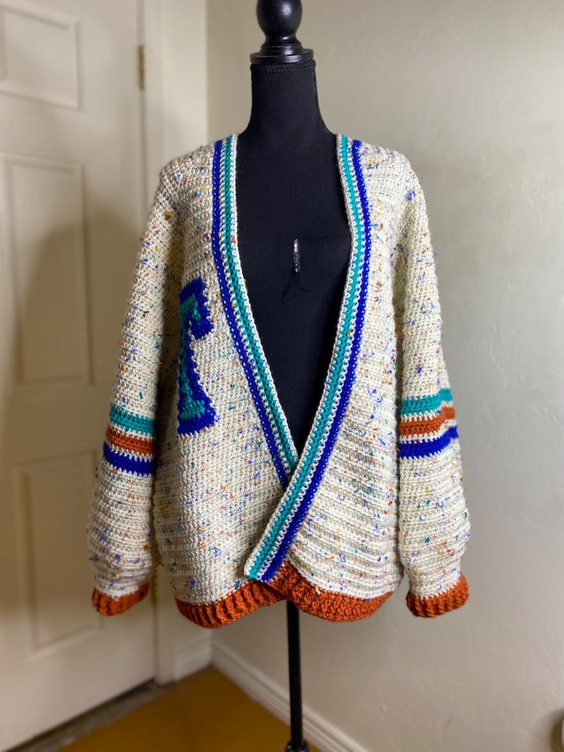 Crochet Varsity Cardigan - Etsy