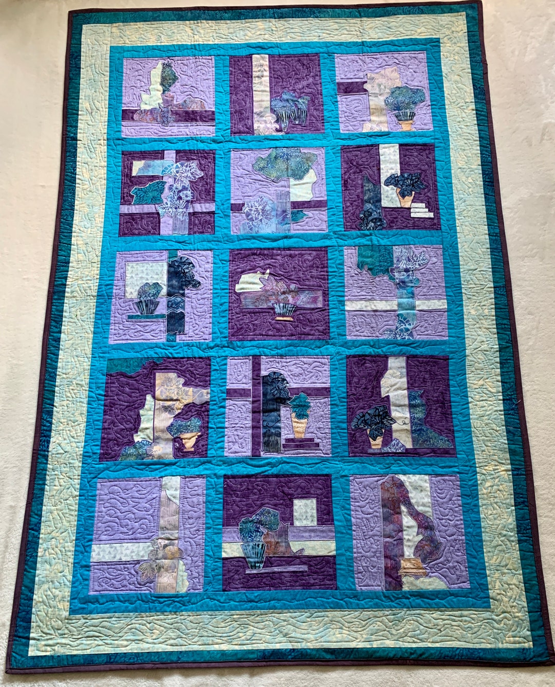 Applique Gardens Art Quilt - Etsy