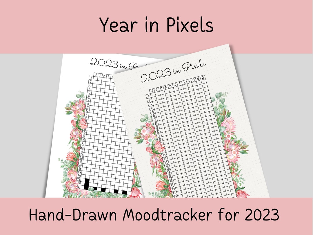 Year in Pixels Mood Tracker Digital Printable - Etsy