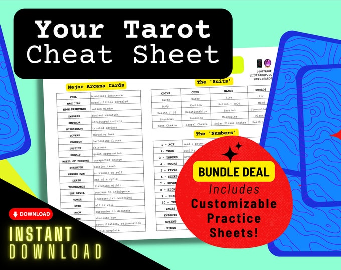 My Tarot Cheat Sheet - Etsy Australia