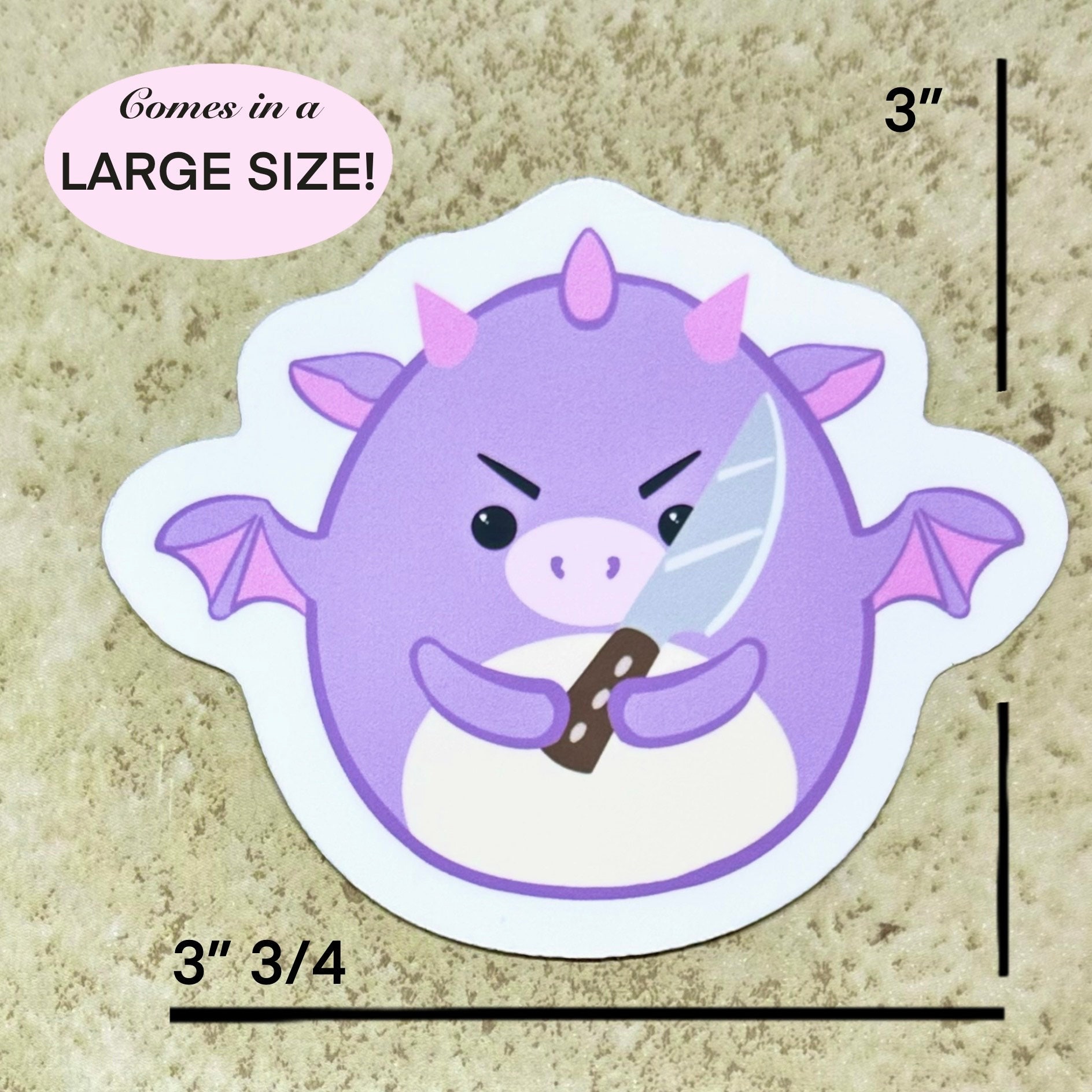 Dragon W/knife Squishmallow Sticker Inspired Design Laptop Sticker Cute ...
