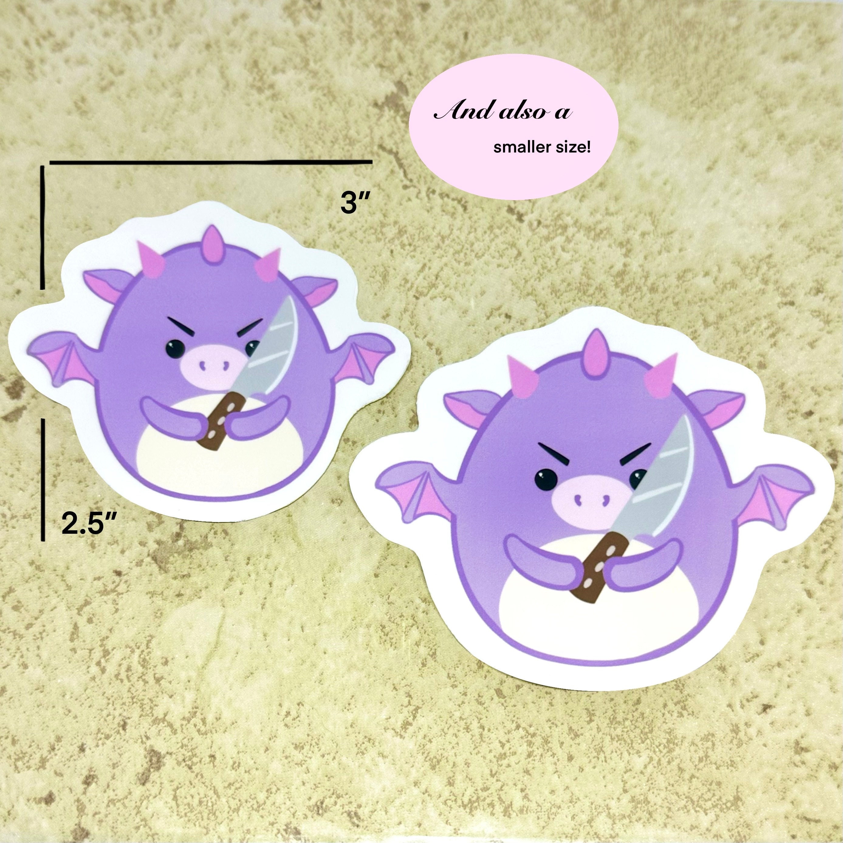 Dragon W/knife Squishmallow Sticker Inspired Design Laptop Sticker Cute ...