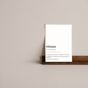 RELEASE Definition Wall Print, Digital Print, Word Definition Wall Art ...