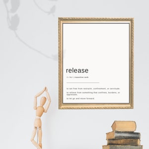 RELEASE Definition Wall Print, Digital Print, Word Definition Wall Art ...