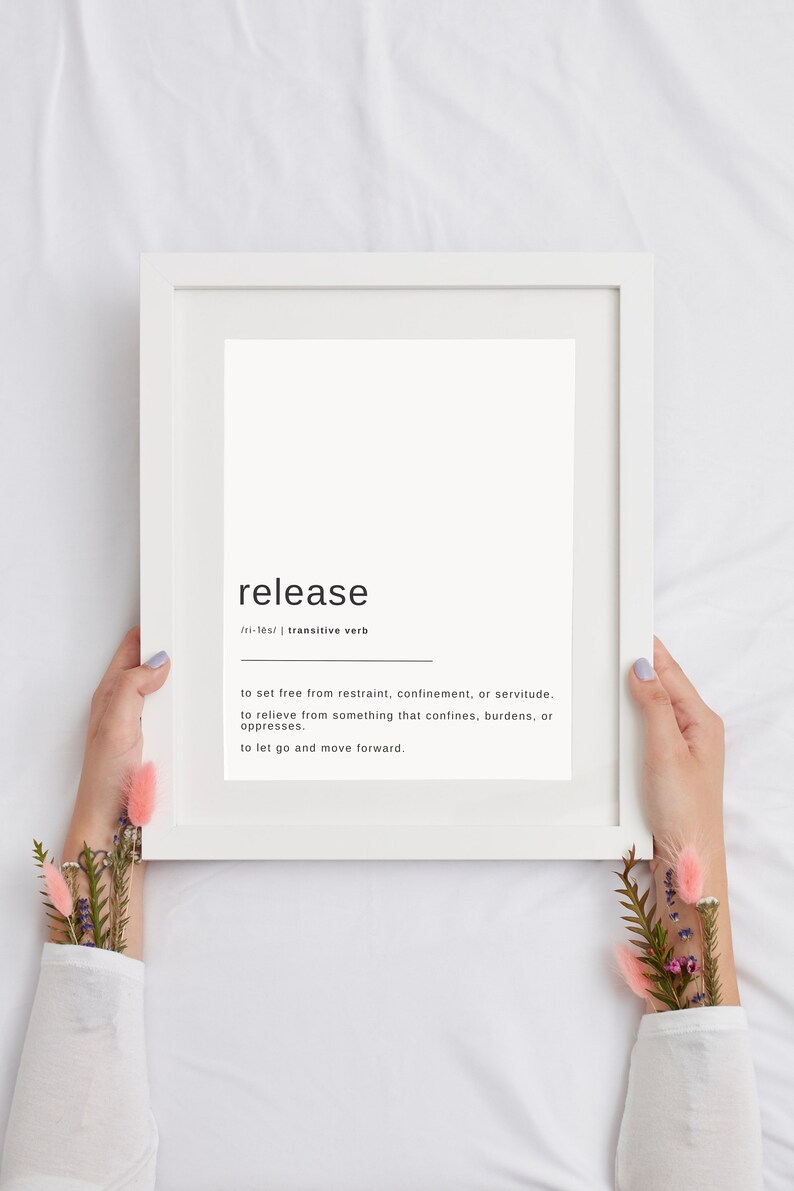 RELEASE Definition Wall Print, Digital Print, Word Definition Wall Art ...