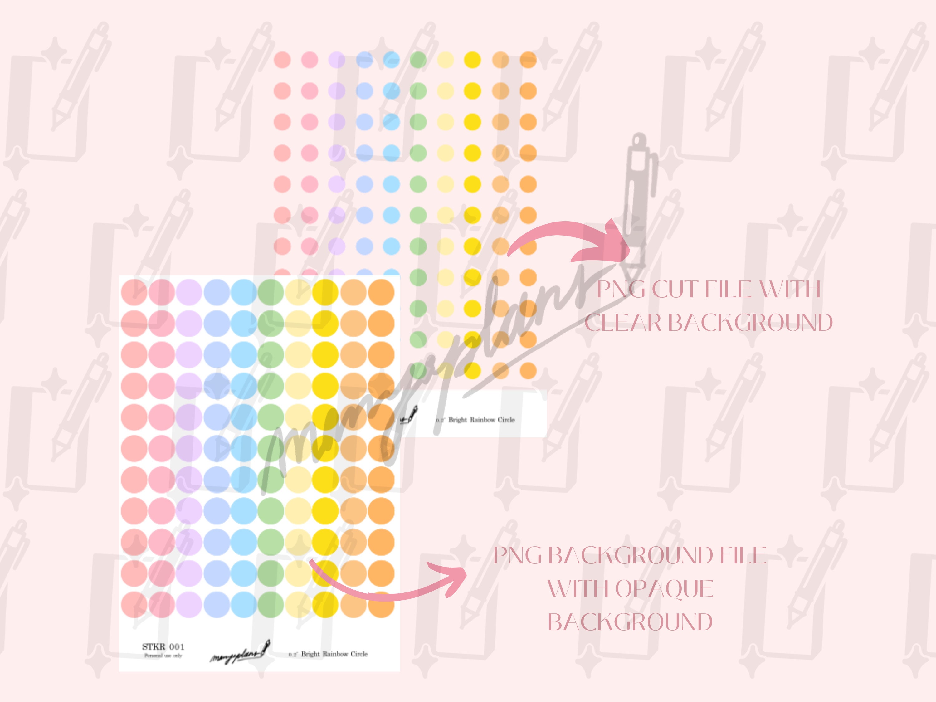 Tiny Dot Printable Stickers PNG Files to Use With Cutting Machines ...