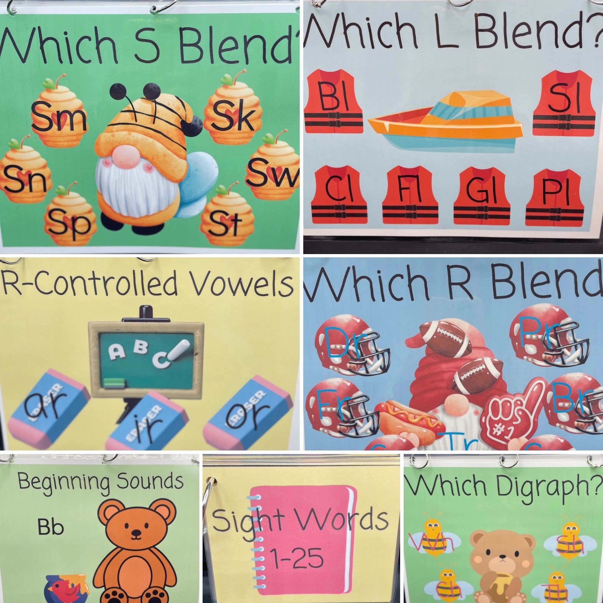 First Grade Reading Packet 6 Activity Busy Book Game Plus Set of 25 ...