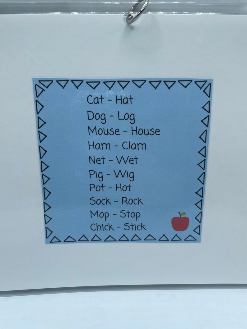 Rhyming Activity Busy Book Educational Reading - Etsy