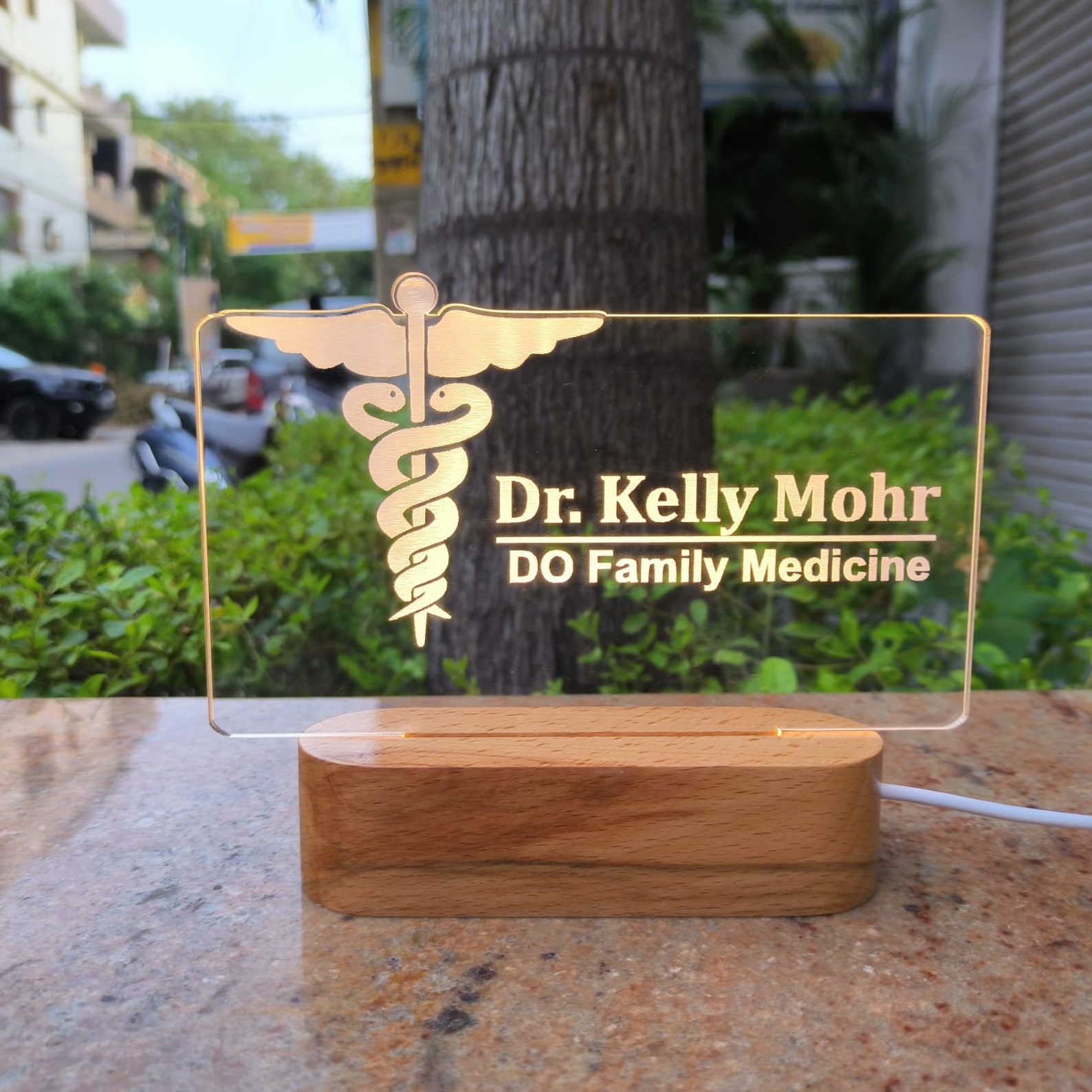 Doctor Name Plate With LED , Gift for Doctor. Thank You Gift for Doctor ...