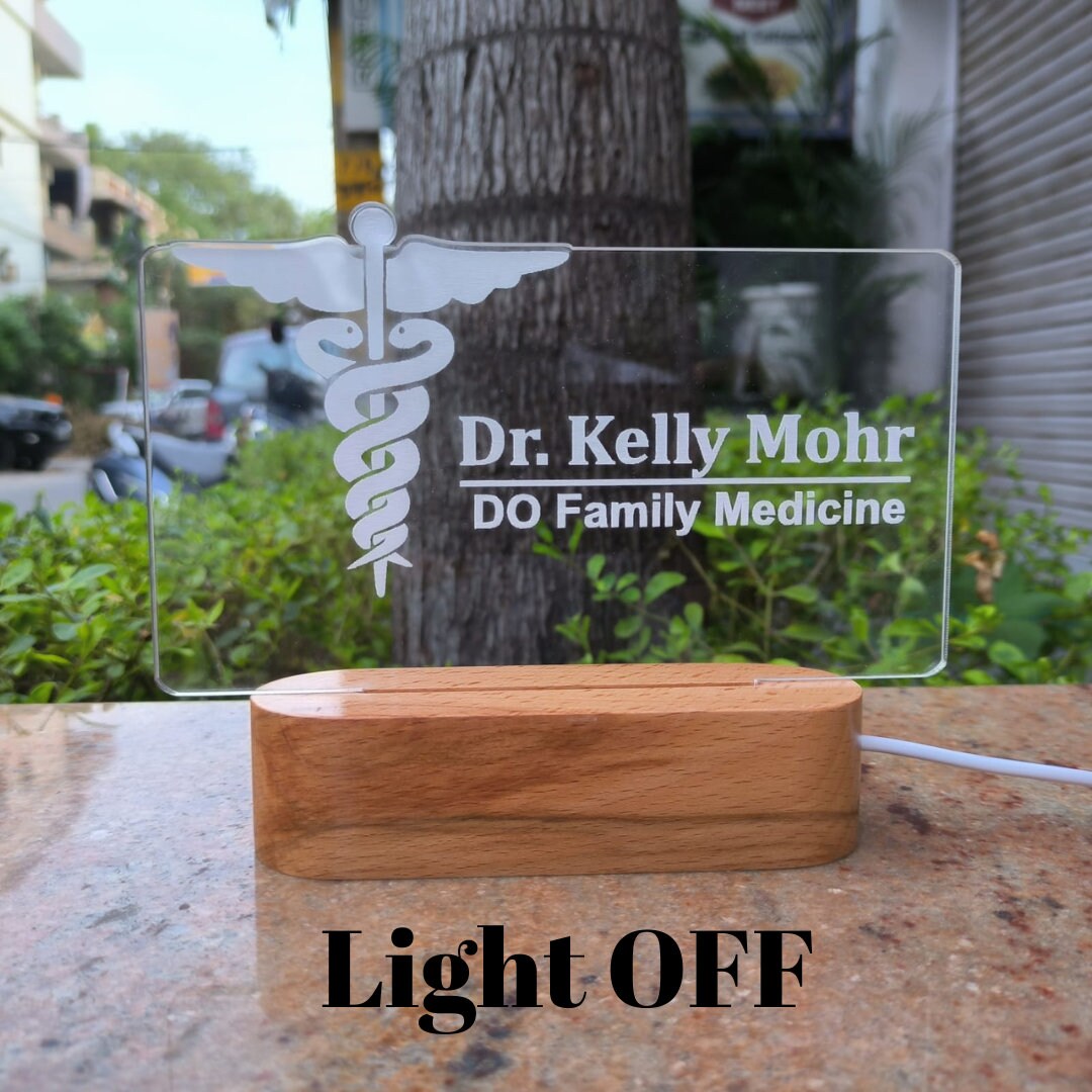 Doctor Name Plate With LED , Gift for Doctor. Thank You Gift for Doctor ...