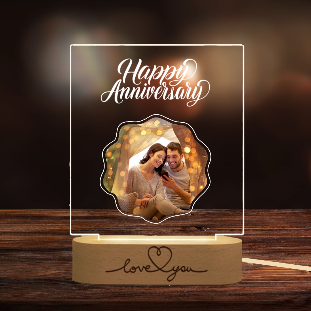 Personalize Acrylic Photo Lamp for Anniversary Table Night Lamp Acrylic ...