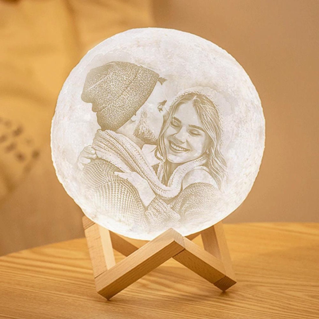 Personalised Moon Lamp With Photo and Touch Control - Etsy