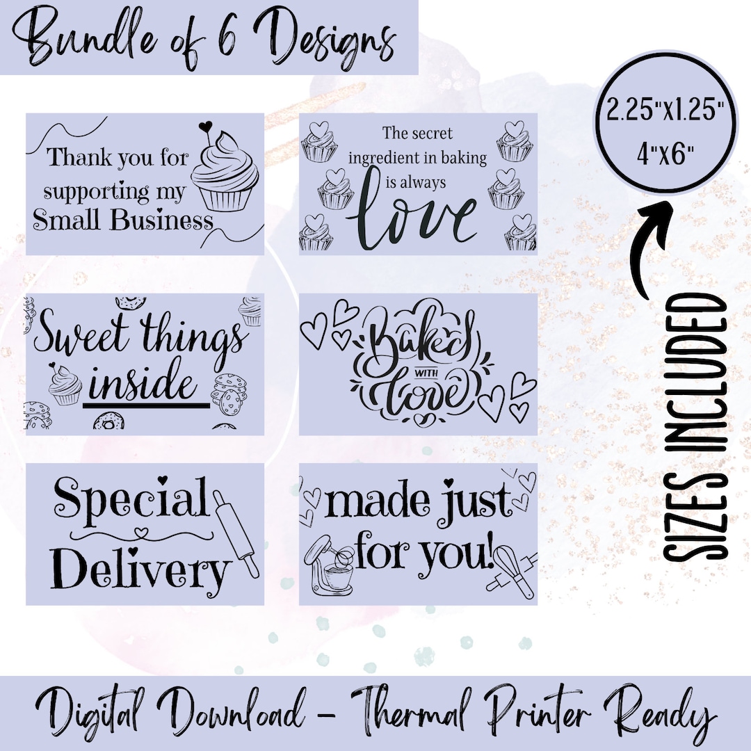 Digital Sweet Treat Labels for Bakery Packaging - Instant Print ...