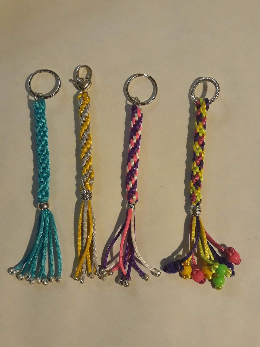 Braided Keychain (choose Your Design) - Etsy