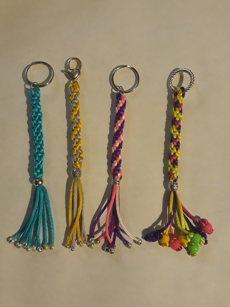 Braided Keychain (choose Your Design) - Etsy