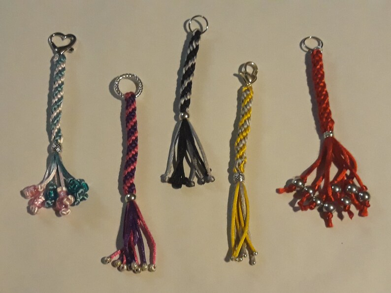 Braided Keychain Choose Your Design Etsy 