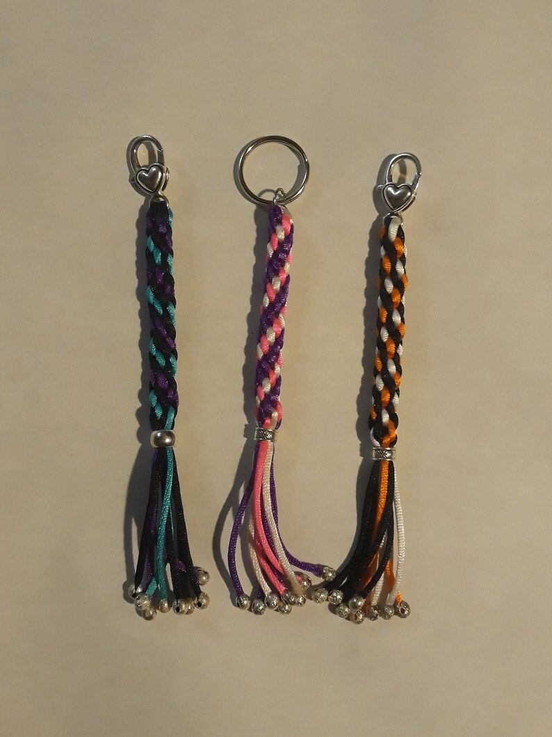 Braided Keychain choose Your Design - Etsy