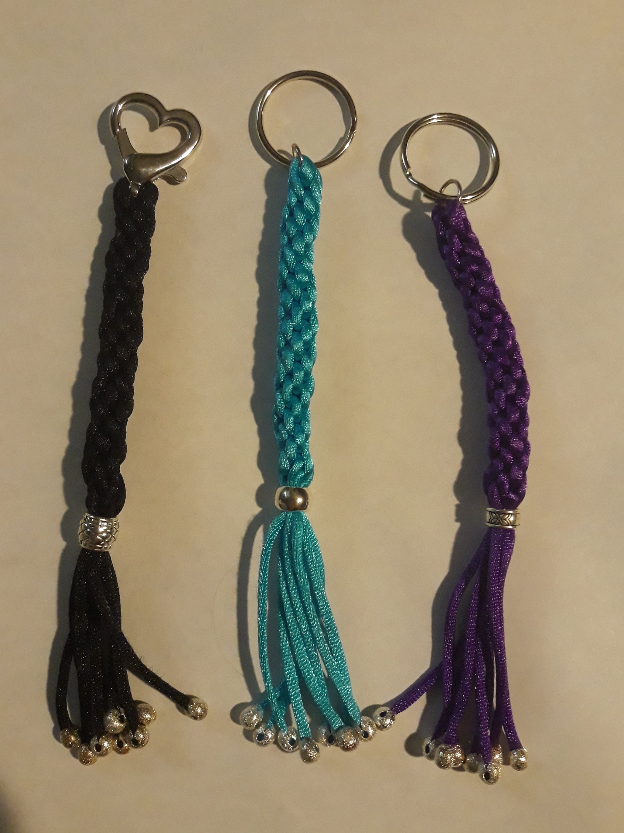 Braided Keychain (choose Your Design) - Etsy