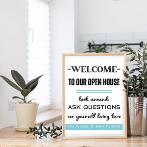 Printable Open House Welcome Sign Open House Marketing Real Estate ...