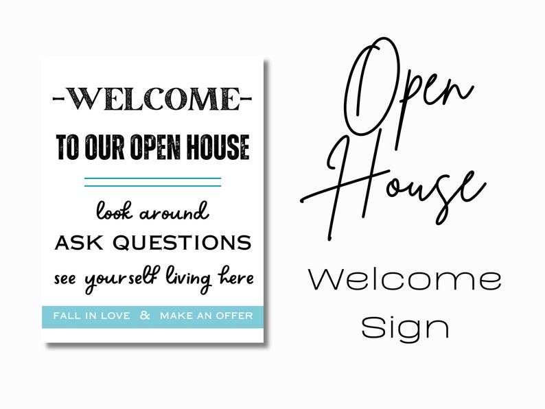 Printable Open House Welcome Sign Open House Marketing Real Estate ...