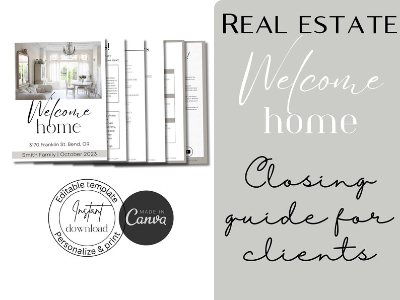 Welcome Home Guide | Real Estate Client Closing Guide | Real Estate ...