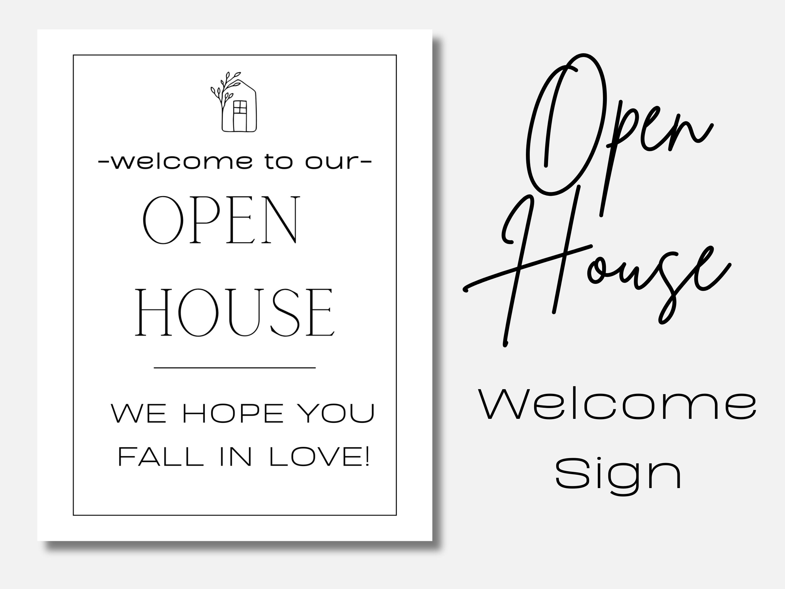 Printable Open House Welcome Sign Open House Marketing Real Estate ...