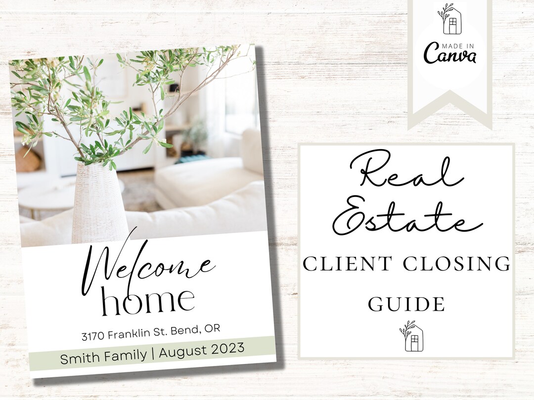 Welcome Home Packet | Real Estate Client Closing Guide | Real Estate ...