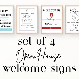 Set of 4 Open House Welcome Signs | Open House Marketing | Real Estate ...